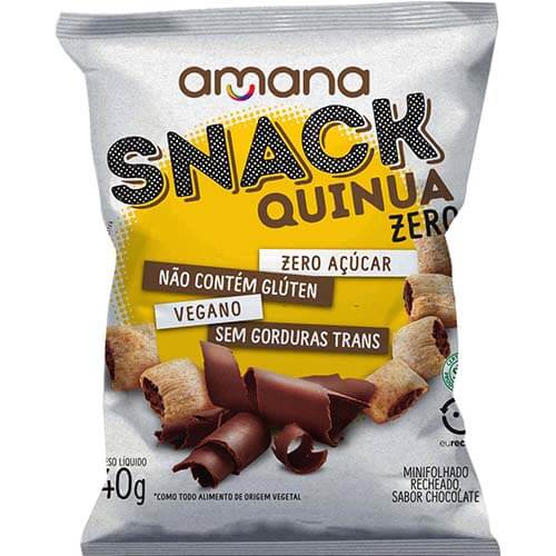 Snack Recheado Chocolate Sem Açúcar Caixa com 8un de 40g